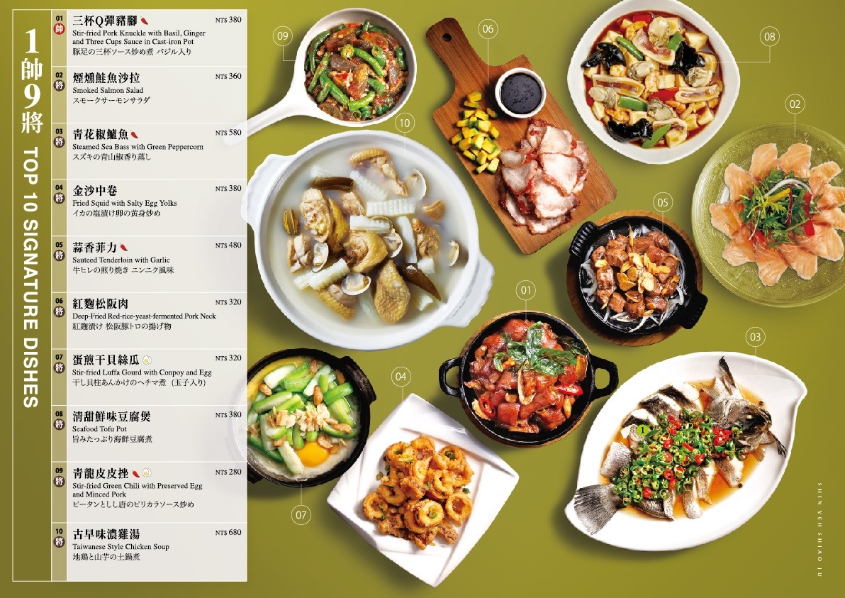 Menu | Shin Yeh